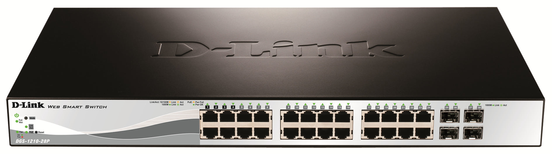 28-Ports Gigabit - 4-Ports SFP PoE Smart III DGS-1210-28P DLINK